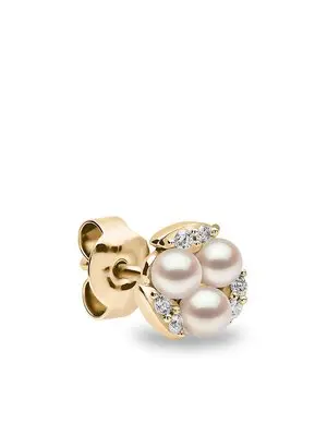 Yoko London 18kt Yellow Akoya Pearl And Diamond Stud Earrings - Gold