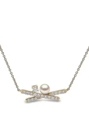 Yoko London 18kt Yellow Akoya Pearl Diamond Necklace - Gold