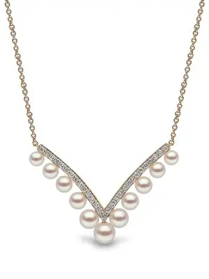Yoko London 18kt Yellow Akoya Pearl And Diamond Necklace - Gold