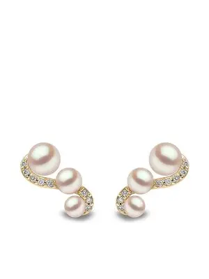 Yoko London Akoya Pearl And Diamond Earrings - Gold