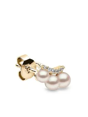 Yoko London 18kt Yellow Diamond Akoya Pearl Stud Earrings - Gold