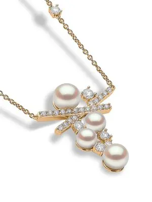 Yoko London 18kt Yellow Akoya Pearl And Diamond Necklace