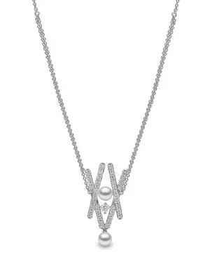 Yoko London 18kt White Gold Akoya Pearl And Diamond Pendant Necklace