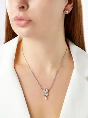 Yoko London 18kt White Gold Akoya Pearl And Diamond Pendant Necklace