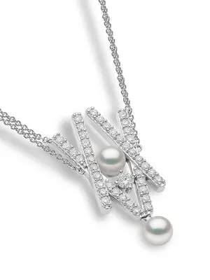 Yoko London 18kt White Gold Akoya Pearl And Diamond Pendant Necklace