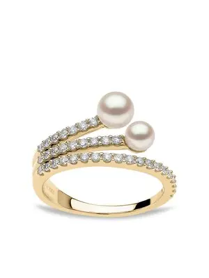 Yoko London 18kt Yellow Akoya Pearl And Diamond Ring