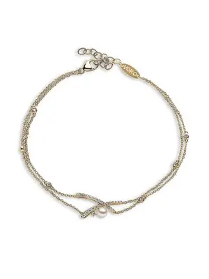 Yoko London 18kt Yellow Akoya Pearl And Diamond Bracelet - Gold