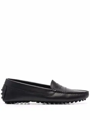 SCAROSSO Ashley Leather Loafers - Black