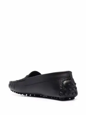 SCAROSSO Ashley Leather Loafers - Black