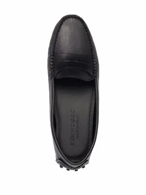 SCAROSSO Ashley Leather Loafers - Black