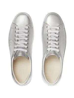 Gucci Ace Metallic Low-top Sneakers - Silver