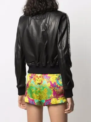 Philipp Plein Crystal-embellished Leather Jacket