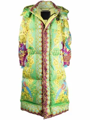 Philipp Plein Baroque-print Long Padded Jacket