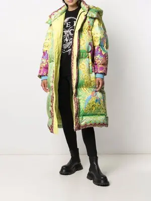 Philipp Plein Baroque-print Long Padded Jacket