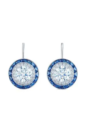 Kwiat 18kt White Gold Diamond And Sapphire Drop Earrings - Silver