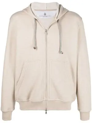 Brunello Cucinelli Cahmere Drawtring Zip-up Hoodie