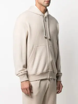 Brunello Cucinelli Cahmere Drawtring Zip-up Hoodie