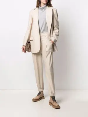 Brunello Cucinelli Peak-lapel Single-breasted Blazer - Neutrals