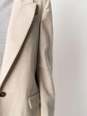 Brunello Cucinelli Peak-lapel Single-breasted Blazer - Neutrals