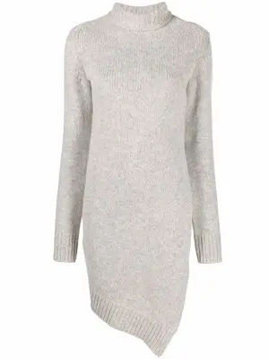 JIL SANDER Asymmetric Roll-neck Jumper - Grey