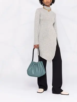 JIL SANDER Asymmetric Roll-neck Jumper - Grey