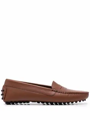 SCAROSSO Ashley Leather Loafers - Brown