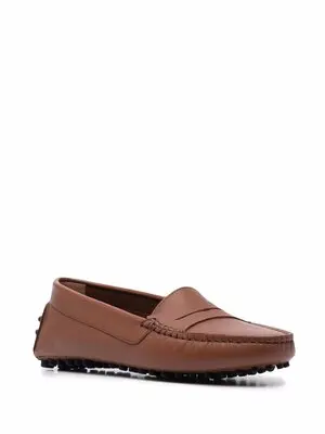 SCAROSSO Ashley Leather Loafers - Brown