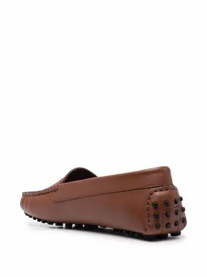 SCAROSSO Ashley Leather Loafers - Brown