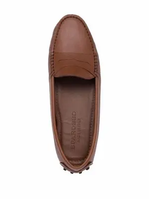 SCAROSSO Ashley Leather Loafers - Brown