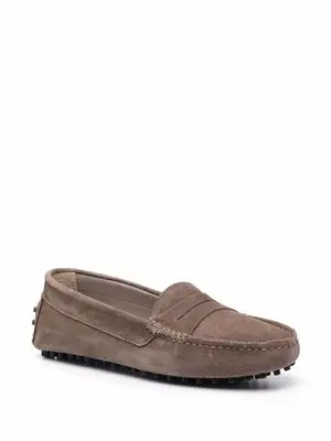 SCAROSSO Ashley Suede Loafers - Neutrals