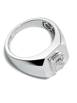 Shay 18k White Gold Diamond Initial Ring