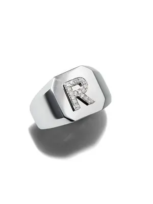 Shay 18k White Gold Diamond Initial Ring