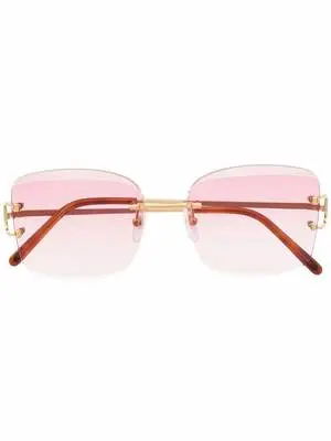 CARTIER Square-frame Sunglasses - Gold