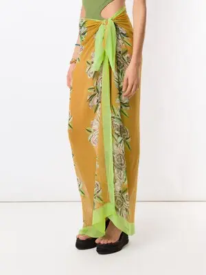 AMIR SLAMA Printed Beach Skirt - Orange
