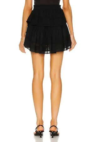 LoveShackFancy Ruffle Mini Skirt - Black