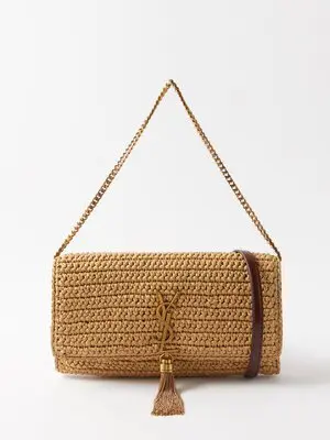 Saint Laurent Saint Laurent - Kate 99 Raffia Shoulder Bag - Womens - Beige - ONE SIZE - Beige