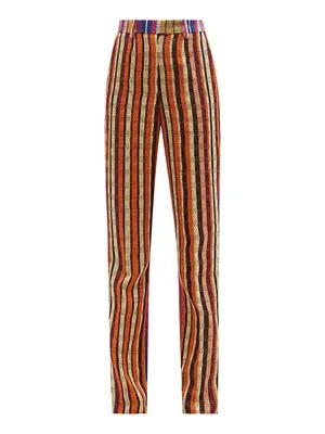 KENNETH IZE Kenneth Ize - High-rise Aso-oke Trousers - Womens - Multi - Multi