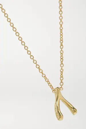 JENNIFER MEYER Mini Wishbone 18-karat Necklace