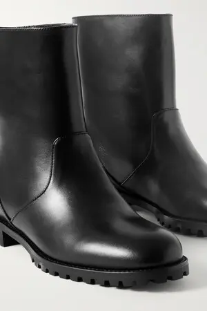 Manolo Blahnik Motosa Leather Ankle Boots