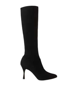 Manolo Blahnik Pamfilo 90 Stretch-suede Knee Boots - Black