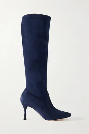 Manolo Blahnik Pamfilo 90 Stretch-suede Knee Boots