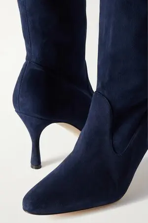 Manolo Blahnik Pamfilo 90 Stretch-suede Knee Boots