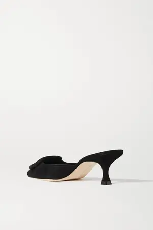 Manolo Blahnik Maysale 50 Buckled Mules - Black