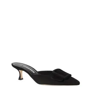Manolo Blahnik Maysale 50 Buckled Mules - Black