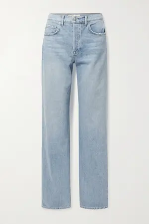 GRLFRND Brooklyn Distressed High-rise Straight-leg Jeans