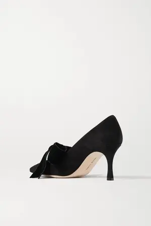 Manolo Blahnik Serba 70 Bow-detailed Suede Pumps