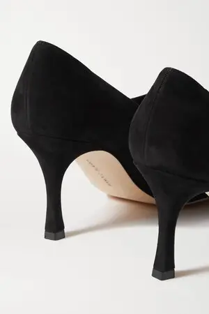 Manolo Blahnik Serba 70 Bow-detailed Suede Pumps