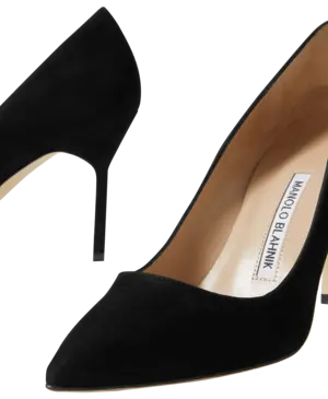 Manolo Blahnik Bb 90 Suede Pumps - Black
