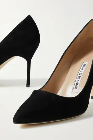 Manolo Blahnik Bb 90 Suede Pumps - Black
