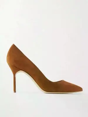 Manolo Blahnik Bb 90 Suede Pumps - Brown